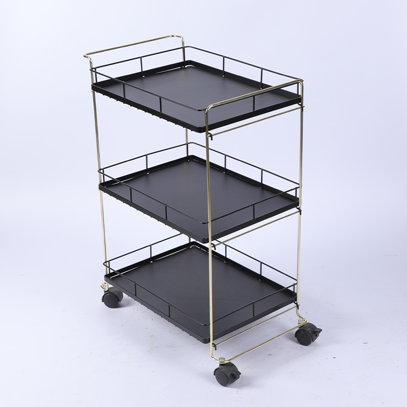 Black metal multi-layer trolley
