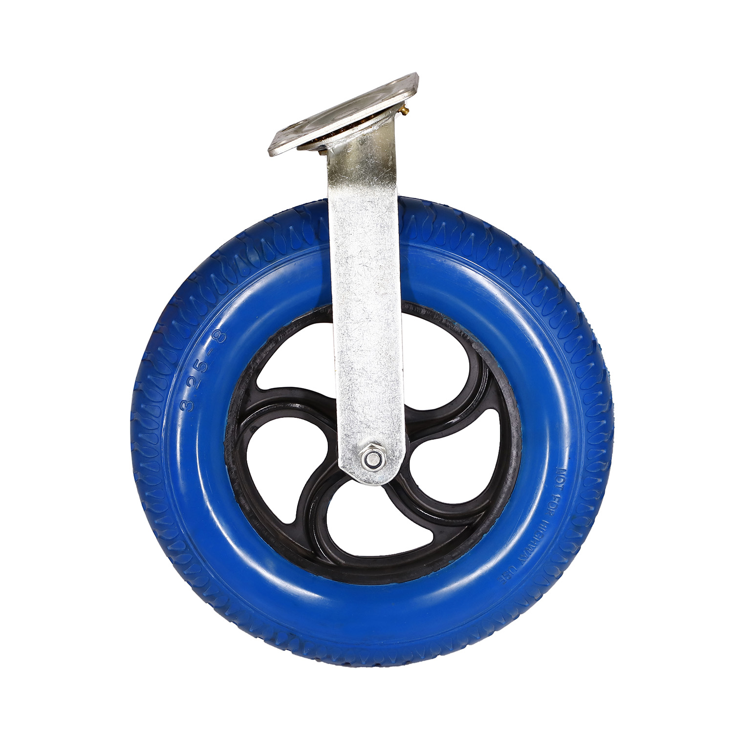 Blue enlarged rubber trolley wheel