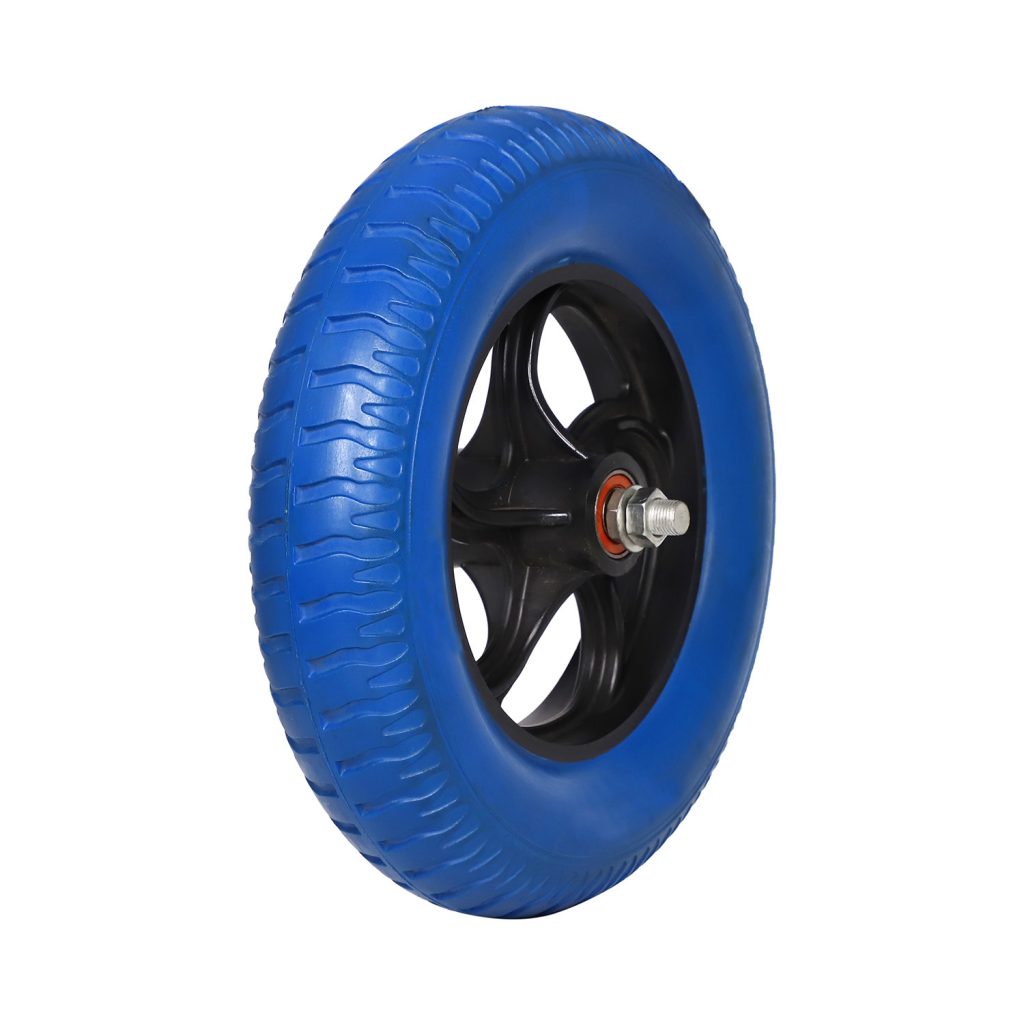 Blue enlarged rubber trolley wheel