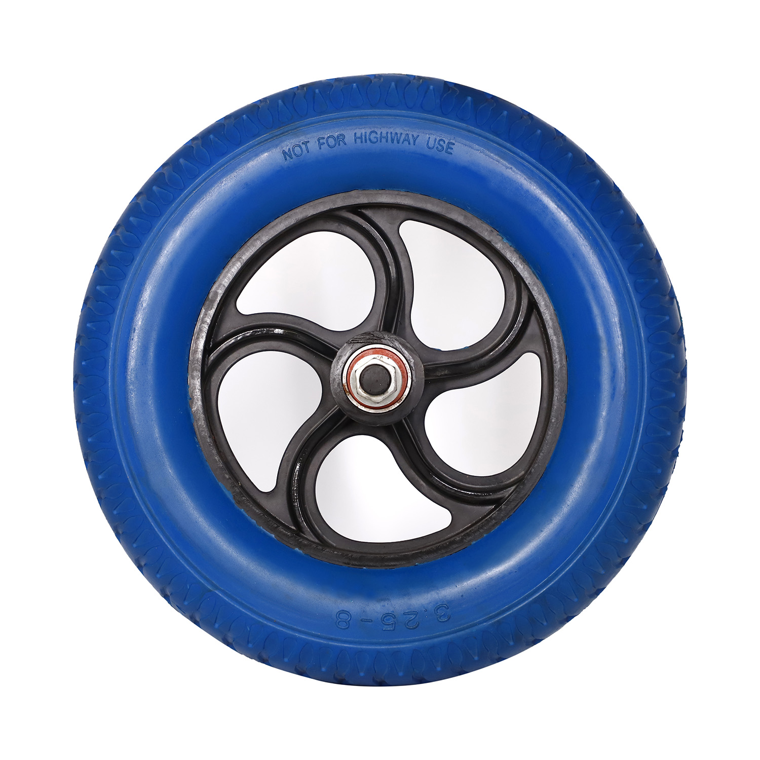 Blue enlarged rubber trolley wheel