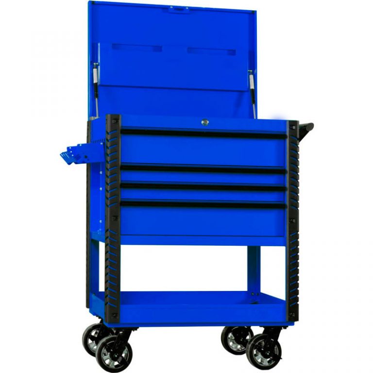 Colored 4-drawer tool trolley