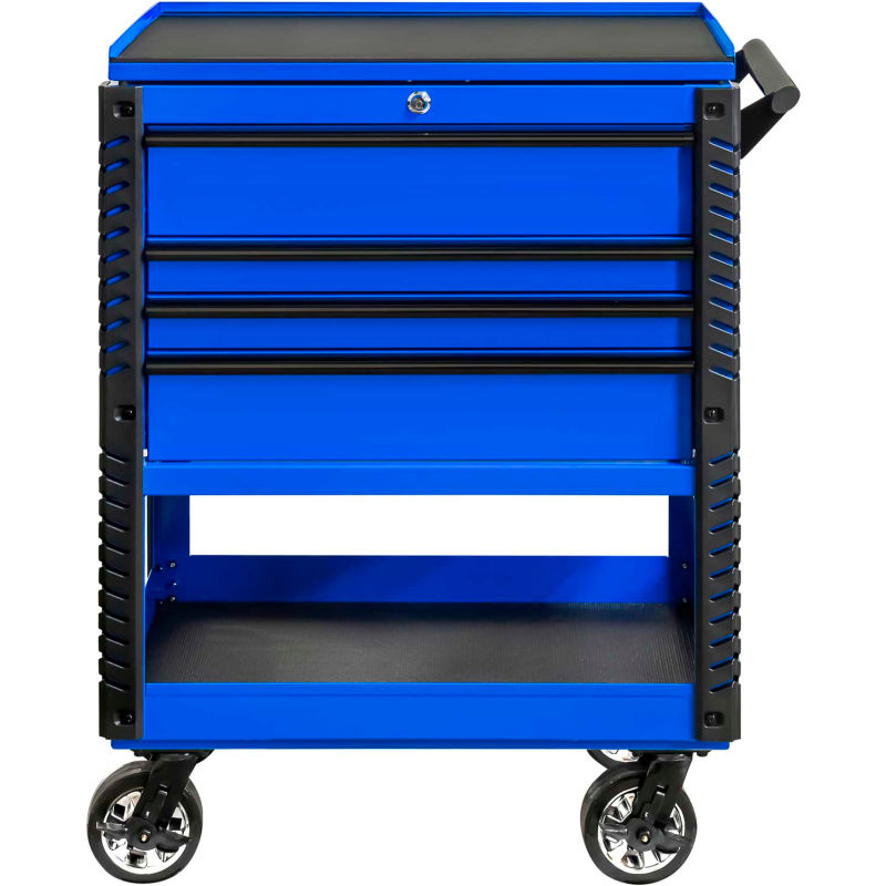 Colored 4-drawer tool trolley