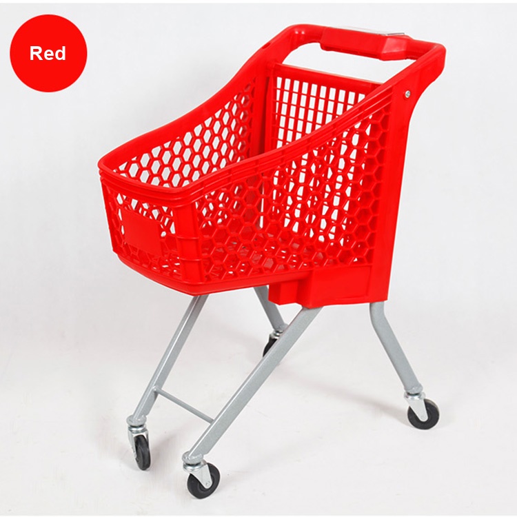 Colored plastic durable shopping trolley