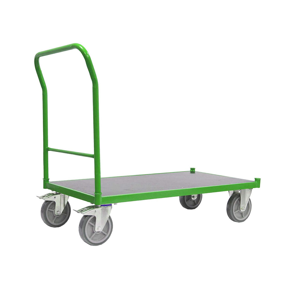 Colored plastic platform industrial trolley