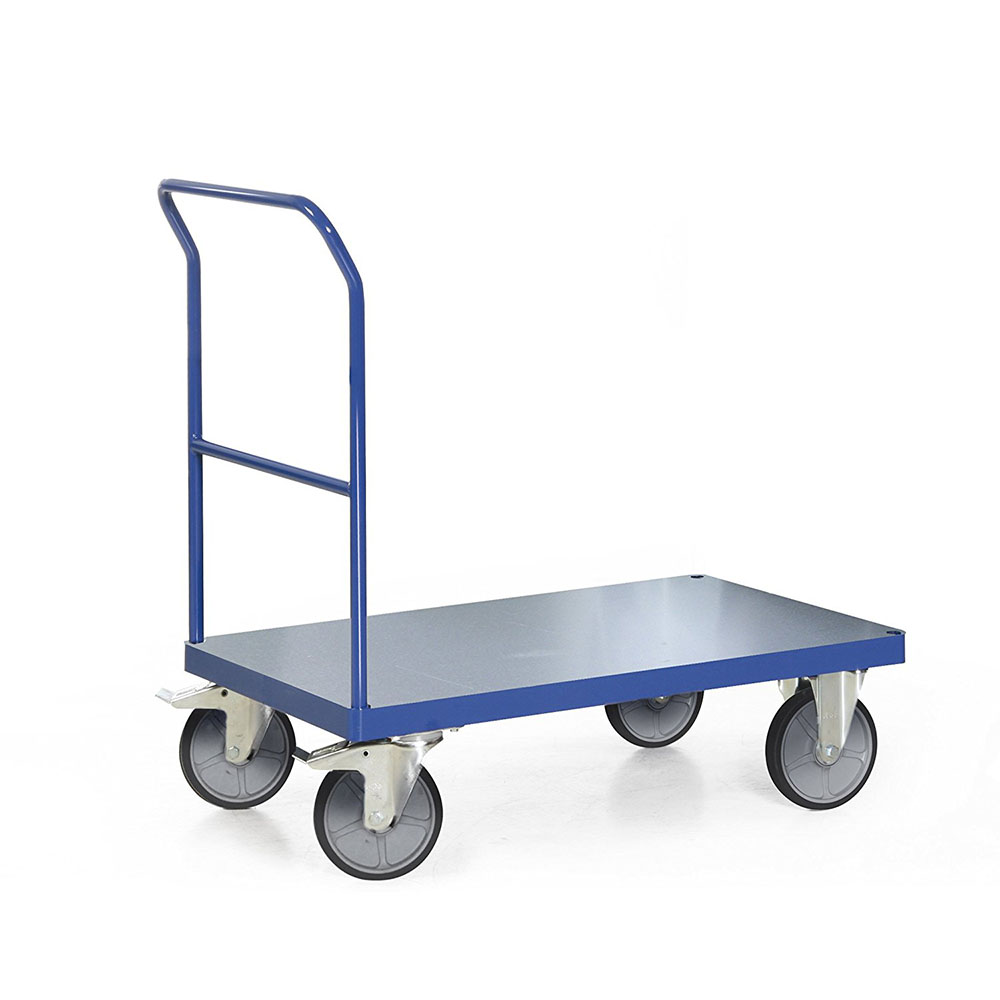 Colored plastic platform industrial trolley
