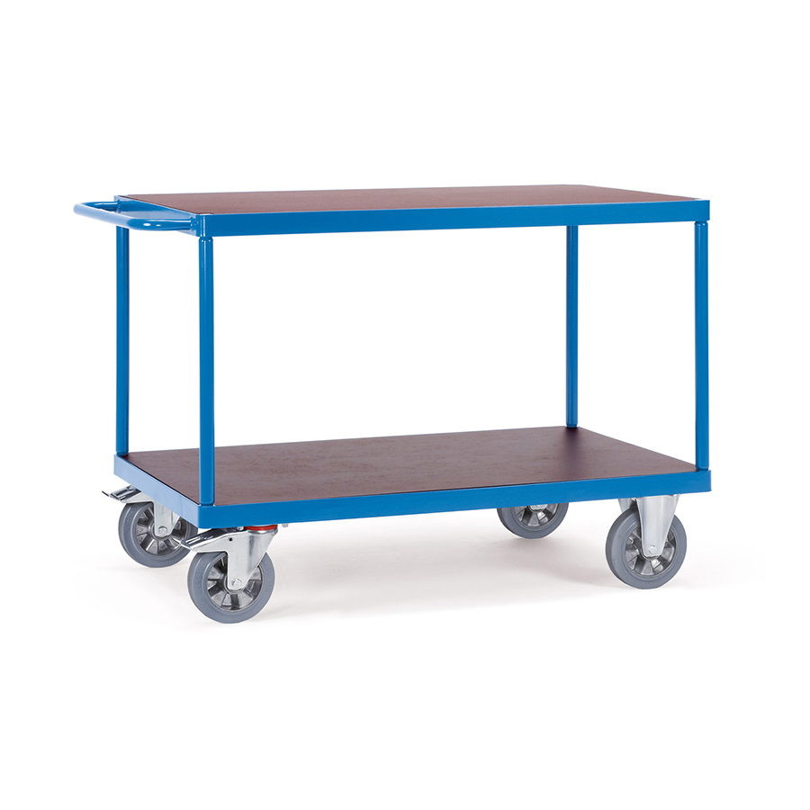 Double-layer wood material handling trolley