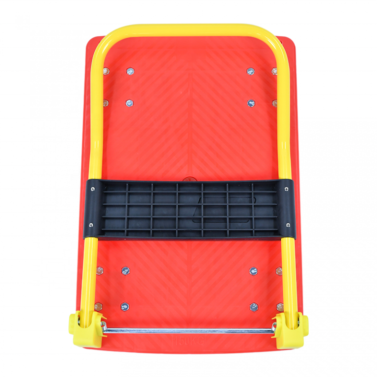 Foldable plastic small platform trolley