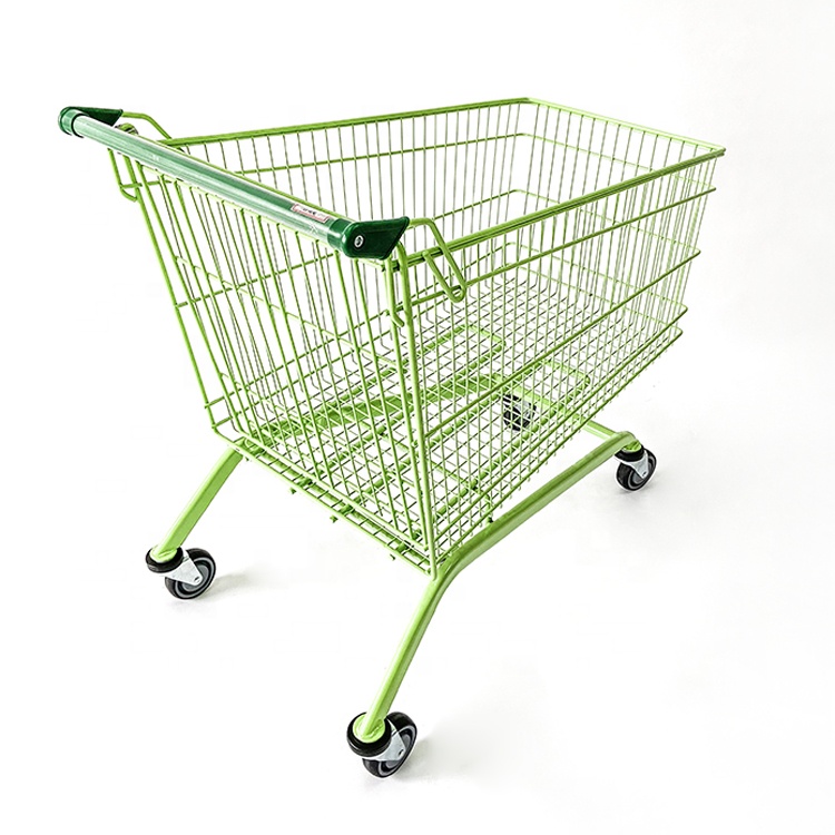 Green European style shopping trolley