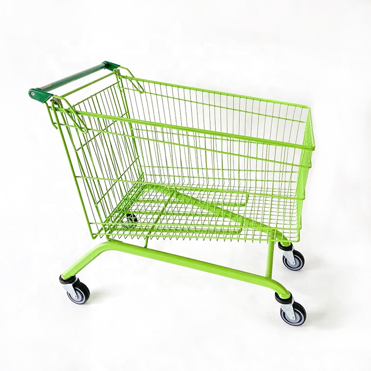 Green European style shopping trolley