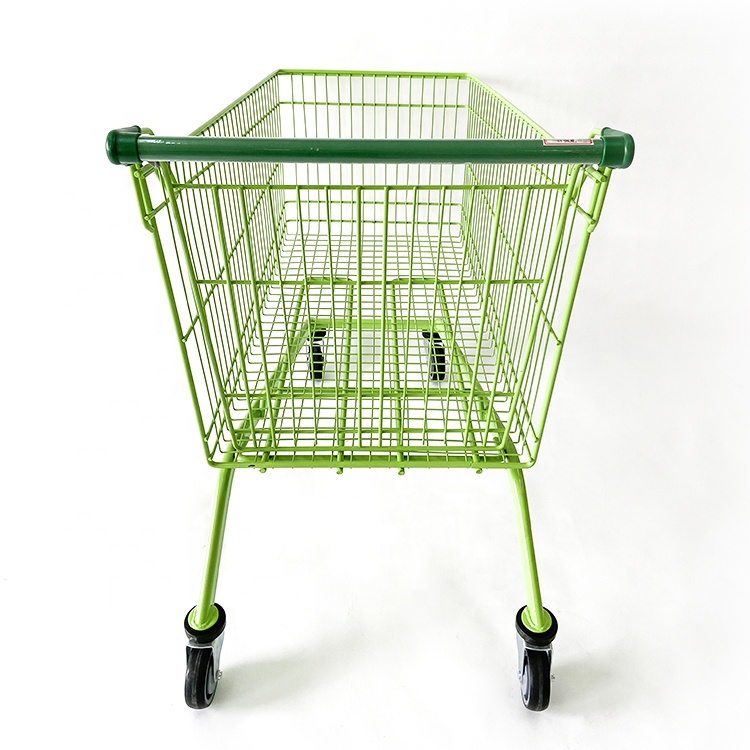 Green European style shopping trolley