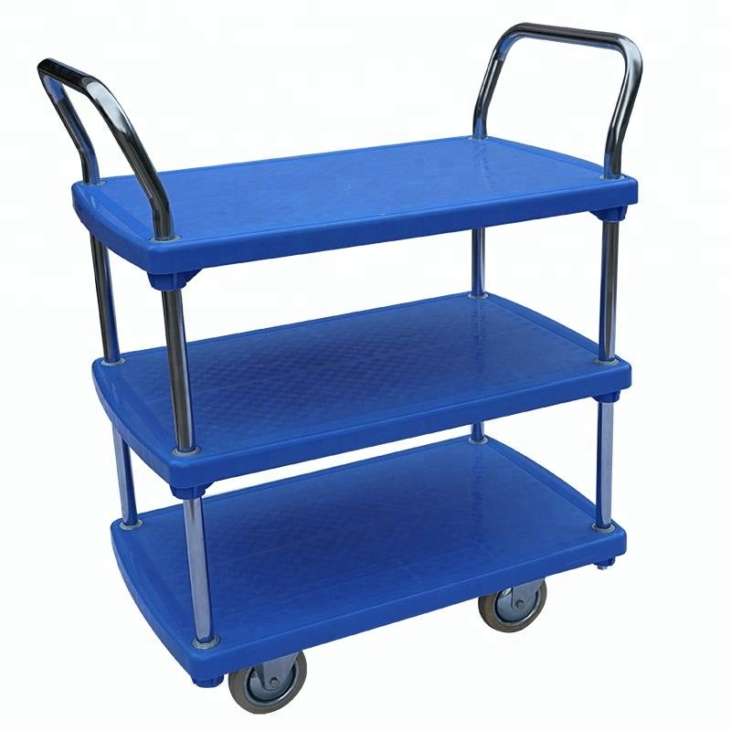 Heavy industrial plastic platform trolley