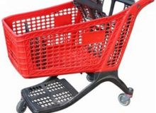 Green European style shopping trolley