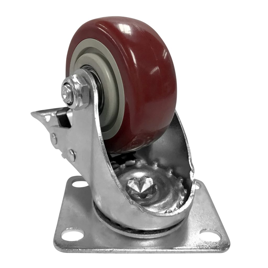 Red customized trolley wheels with brakes