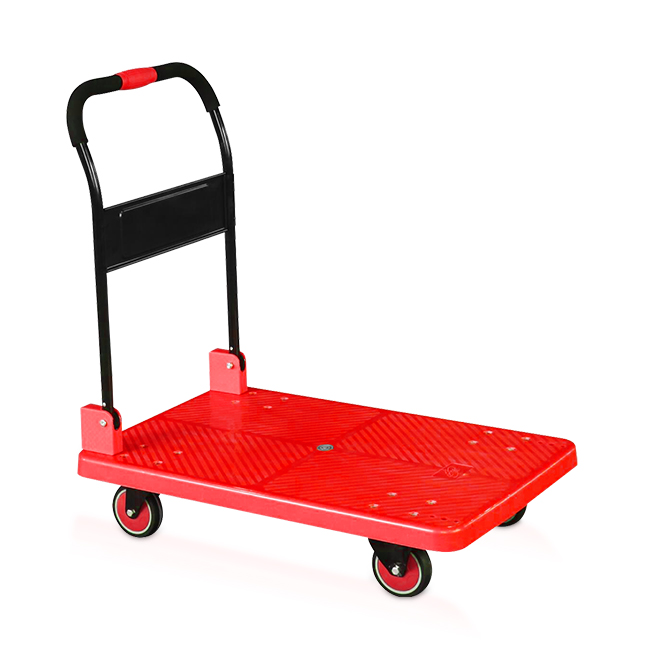 Red rubber durable flat trolley