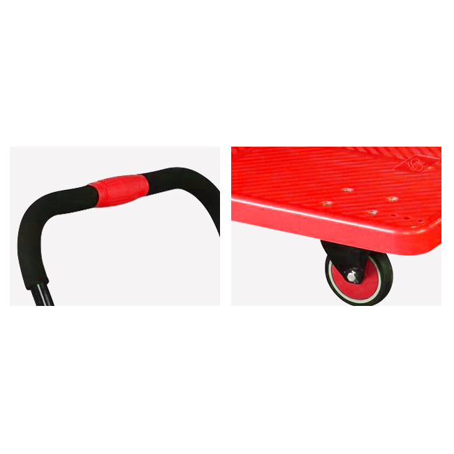 Red rubber durable flat trolley