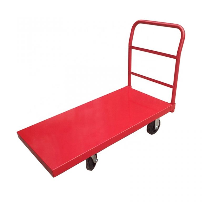Red steel large flat trolley