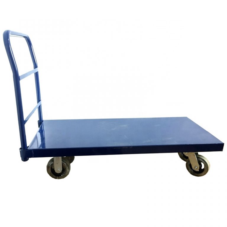 Red steel large flat trolley