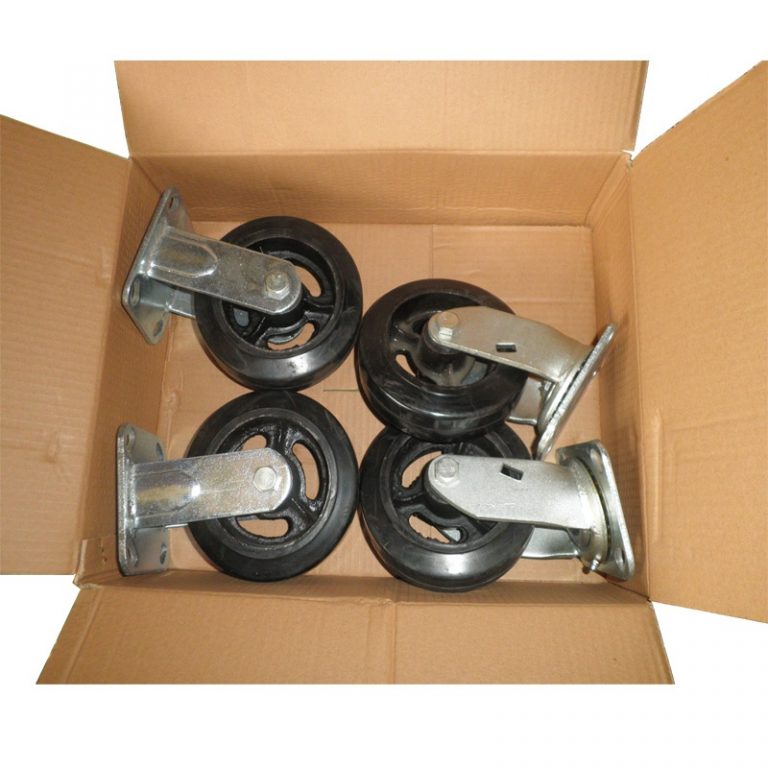 Red steel large flat trolley