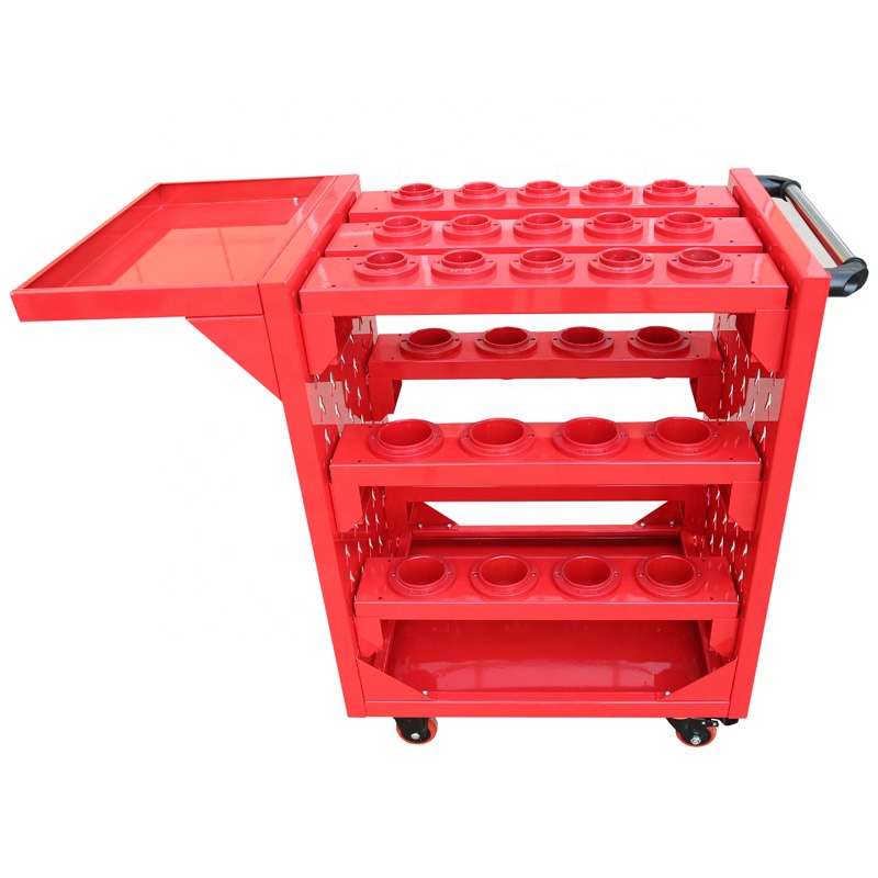 Red tool storage multi-tier trolley