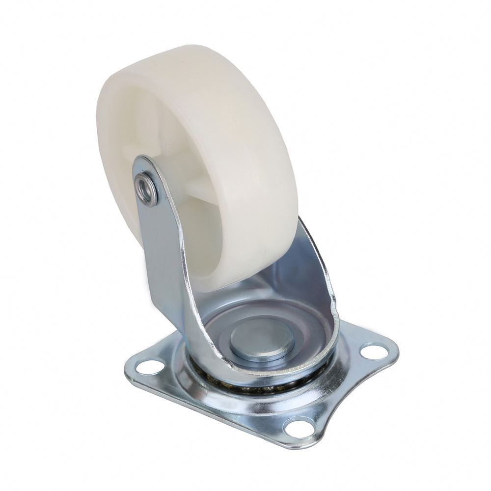 Small white PP fixed trolley wheel