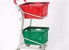 Green European style shopping trolley