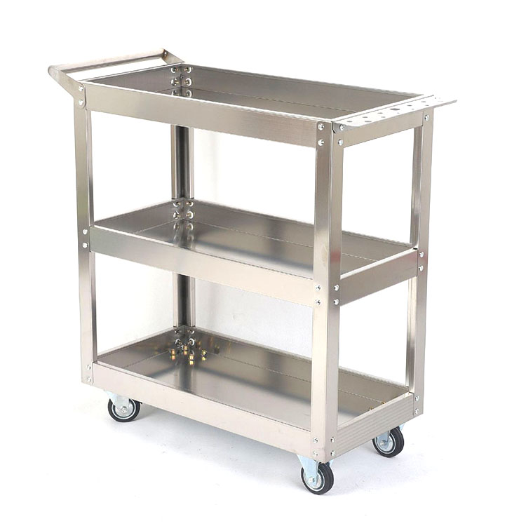 Stainless steel multi-layer industrial trolley