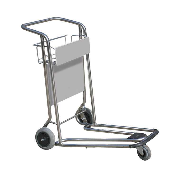 Three-wheeled handbrake steel airport trolley