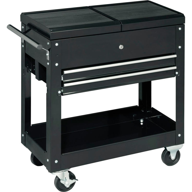 Two drawer hardware tool trolley