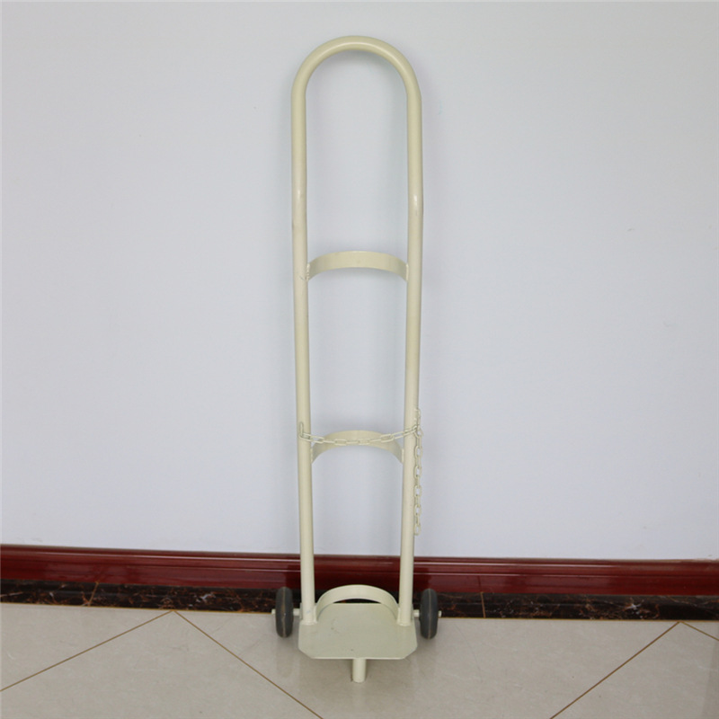 Two-wheeled household oxygen tank trolley