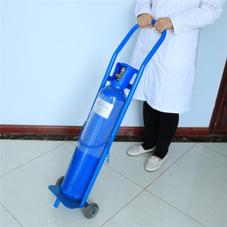Two-wheeled household oxygen tank trolley
