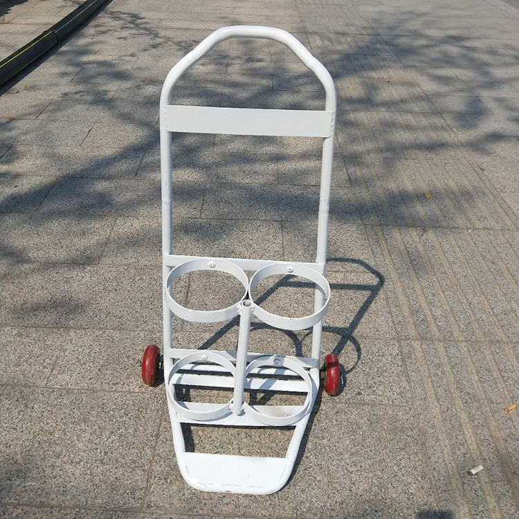 White alloy double cylinder trolley